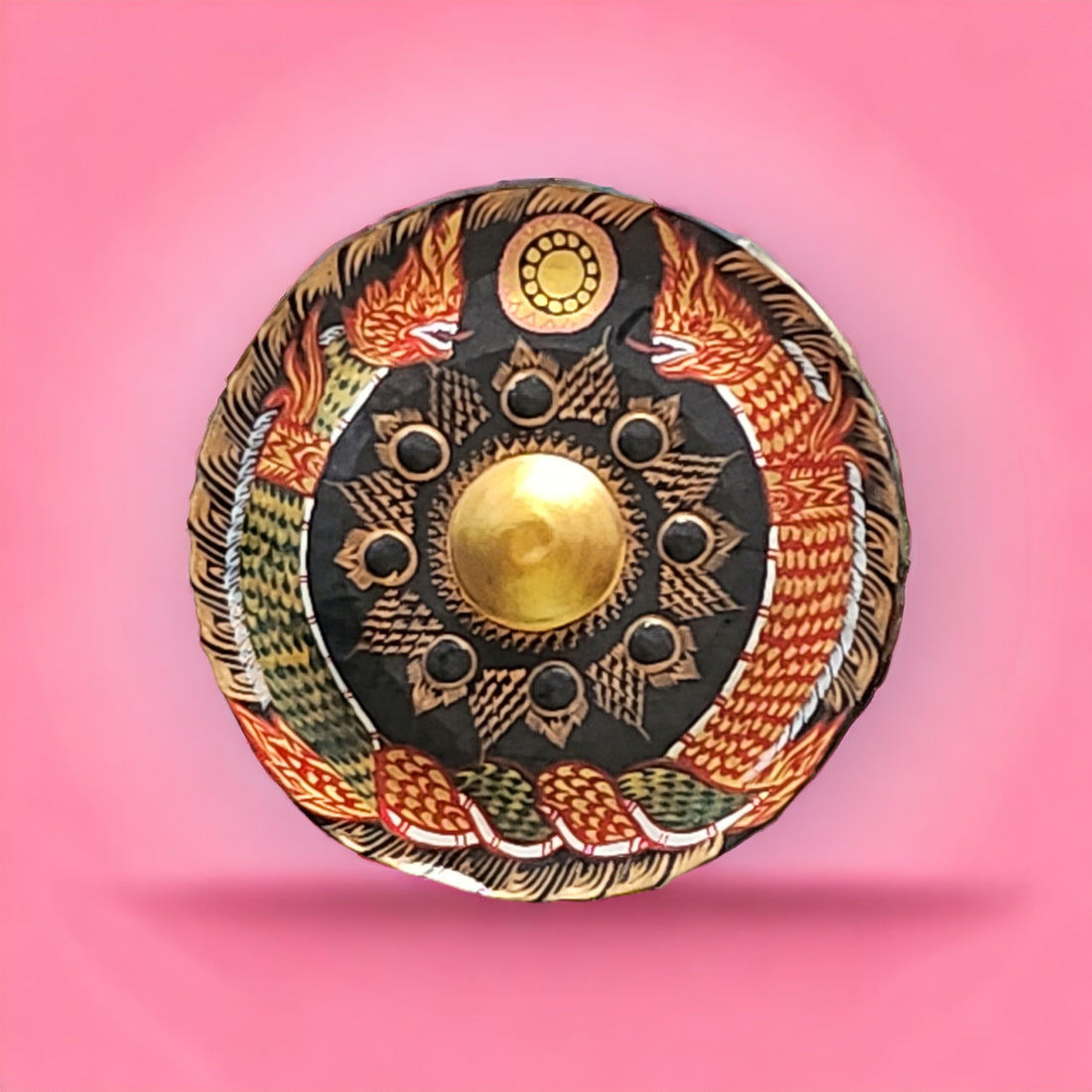 Medium Bronze Gong Dragon 20" Diameter | Uniquely Thai Lao TV