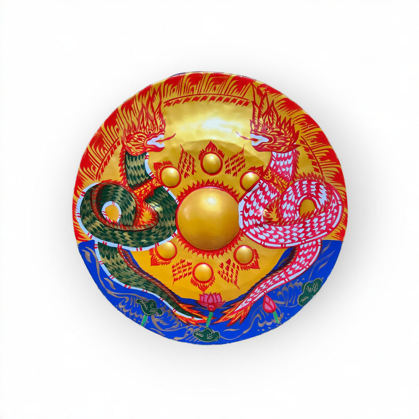 Medium Bronze Gong Dragon 20" Diameter | Uniquely Thai Lao TV