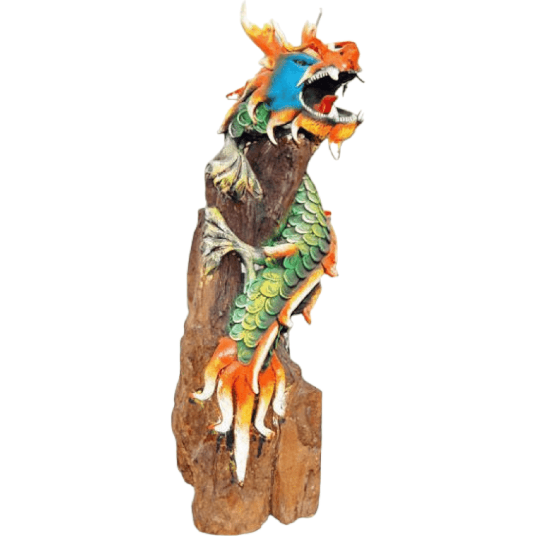 Serpent Dragon on a log 18" Tall – Uniquely Thai Lao TV