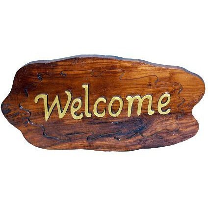 Wooden Welcome Sign Simple Desgin | Uniquely Thai Lao TV