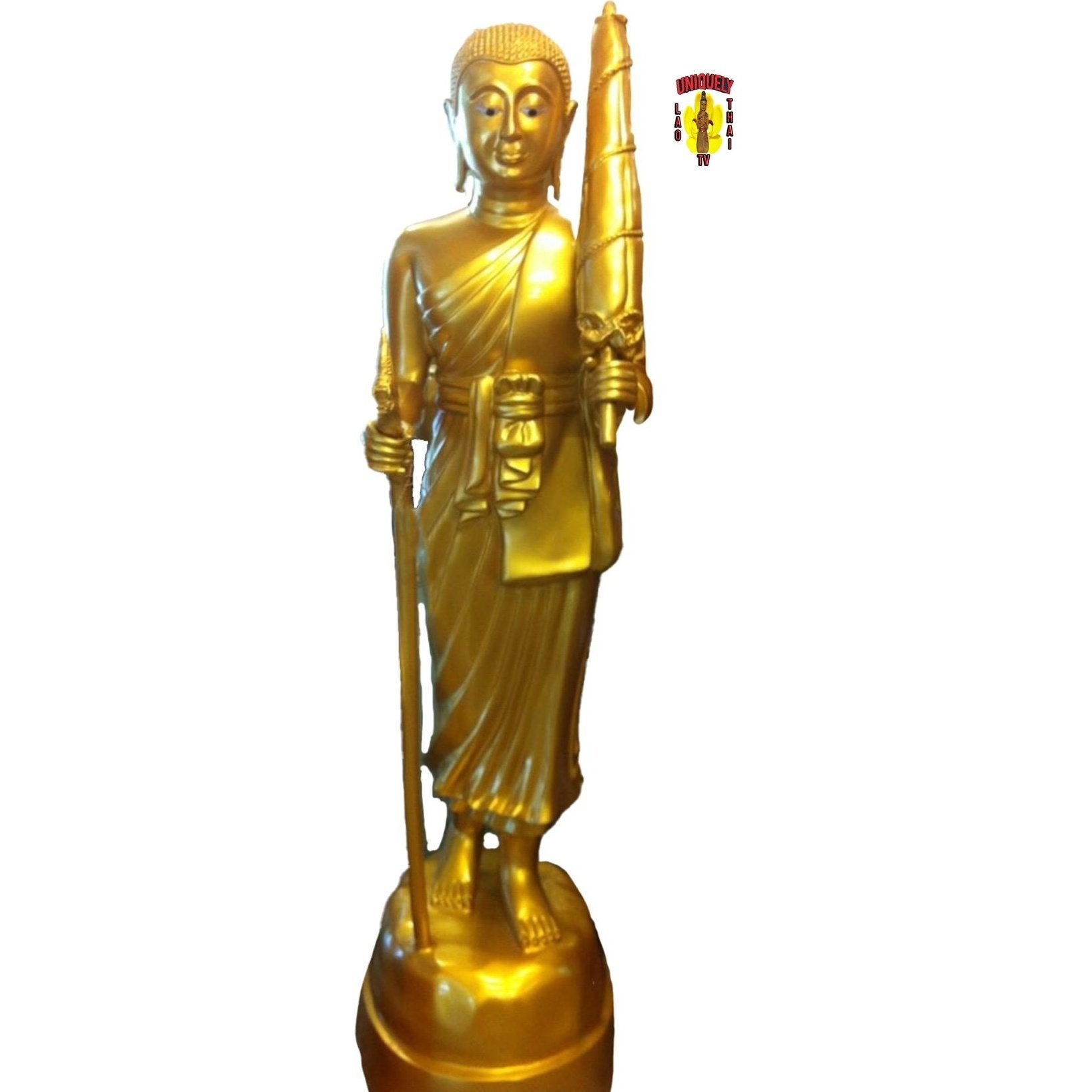 Cast Bronze Traveling Monk with Umbrella – Uniquely Thai Lao TV