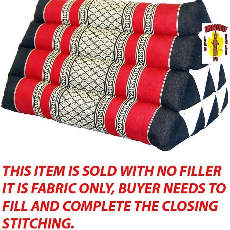 Triangle Pillow Black Red No Fill – Uniquely Thai Lao TV